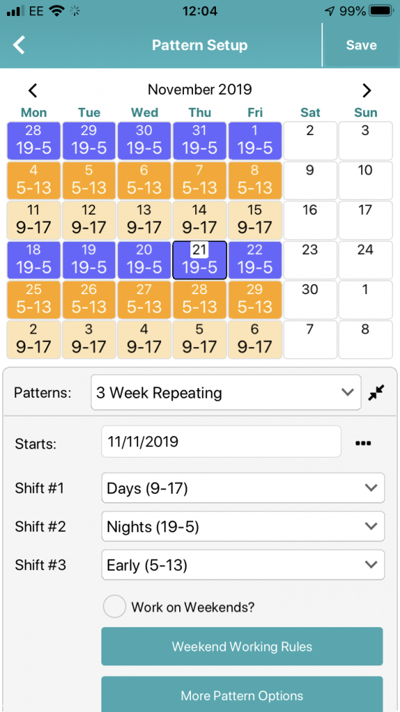 Set Up Your Shift Pattern in MyShiftPlanner - MyShiftPlanner
