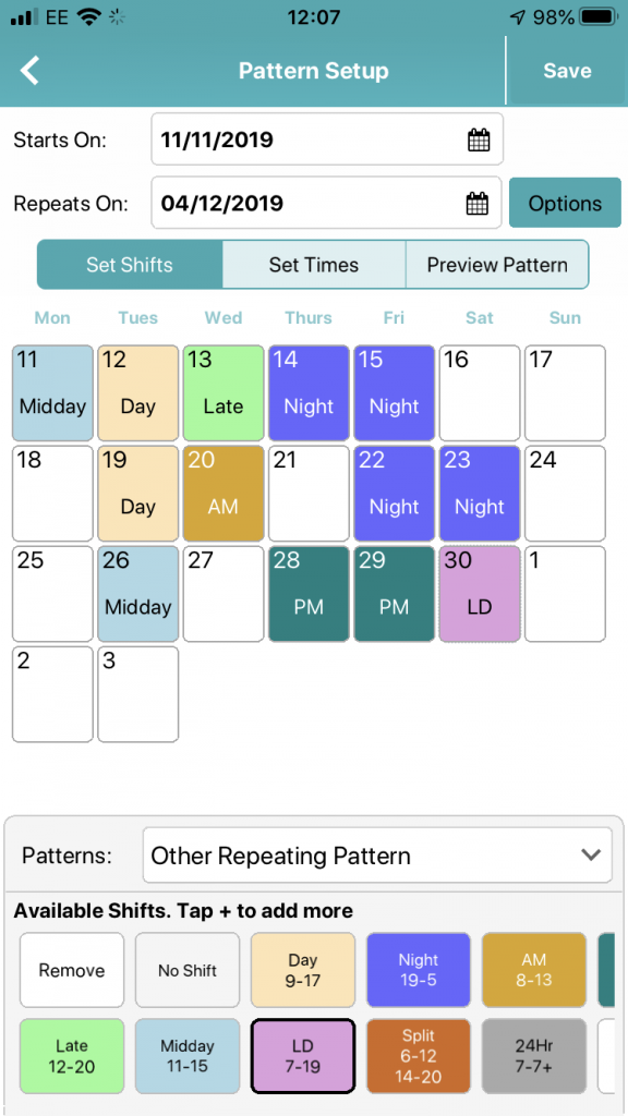 Set Up Your Shift Pattern in MyShiftPlanner - MyShiftPlanner