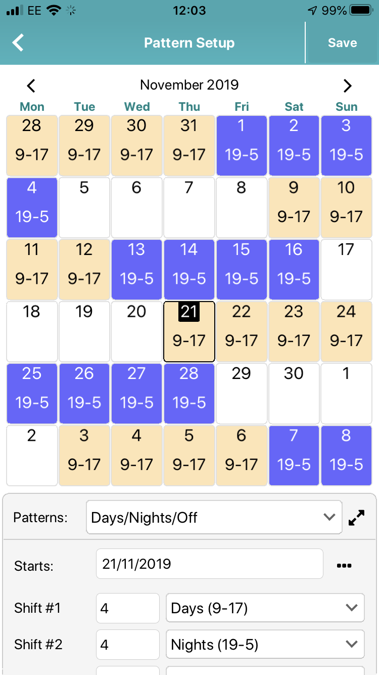 Set Up Your Shift Pattern in MyShiftPlanner - MyShiftPlanner