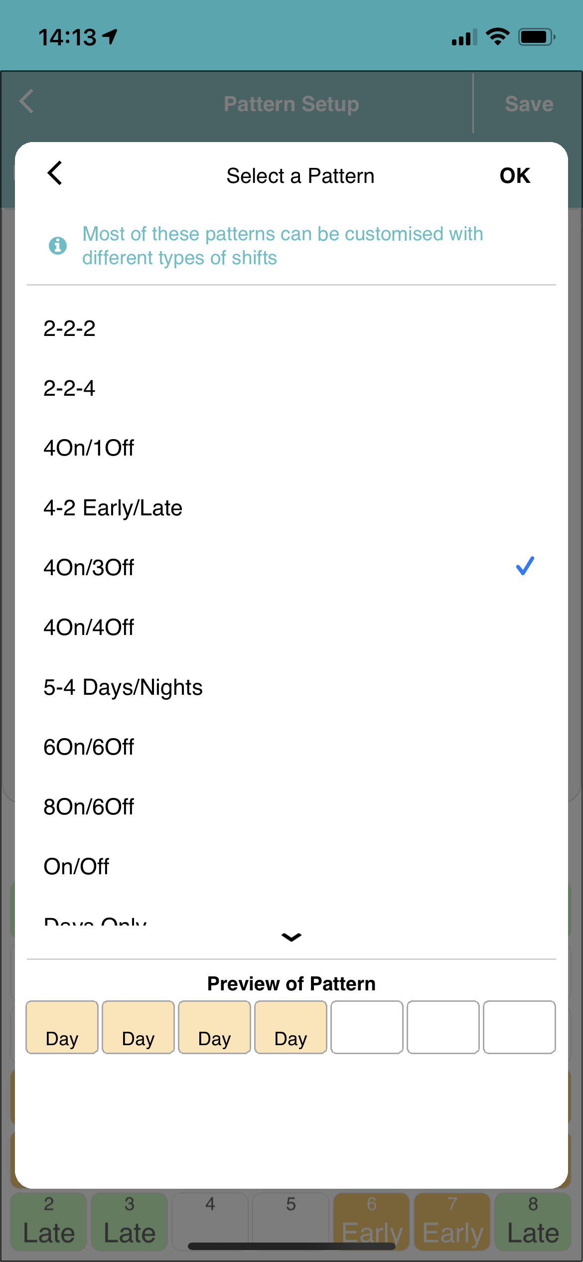 4On 3Off Shift Pattern - MyShiftPlanner