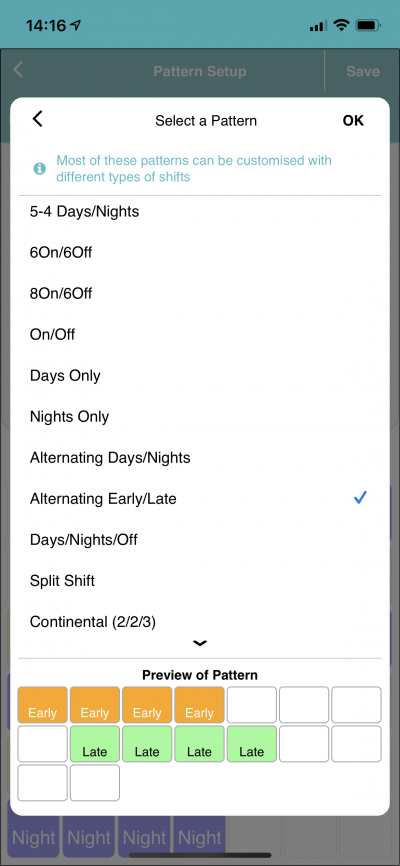 Alternating Early Late Shift Pattern - MyShiftPlanner