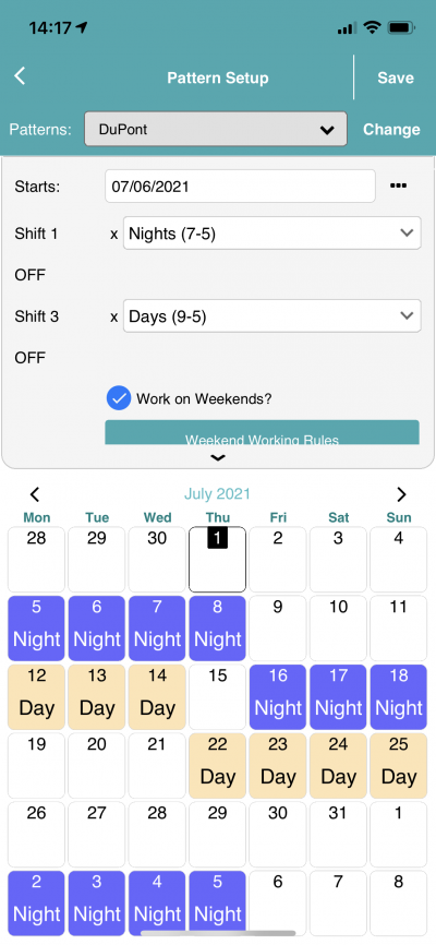 Du Pont Schedule Shift Pattern - MyShiftPlanner