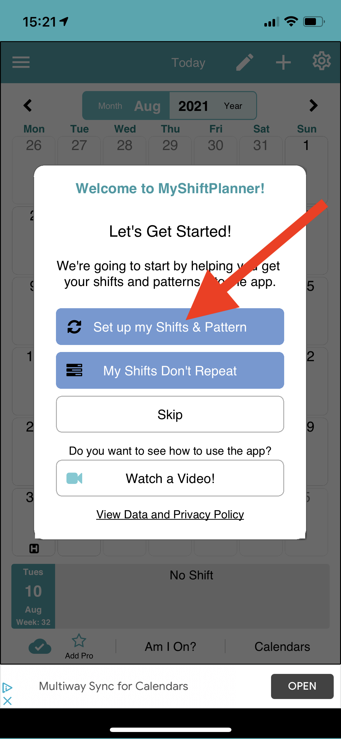 Setup Walkthrough - MyShiftPlanner