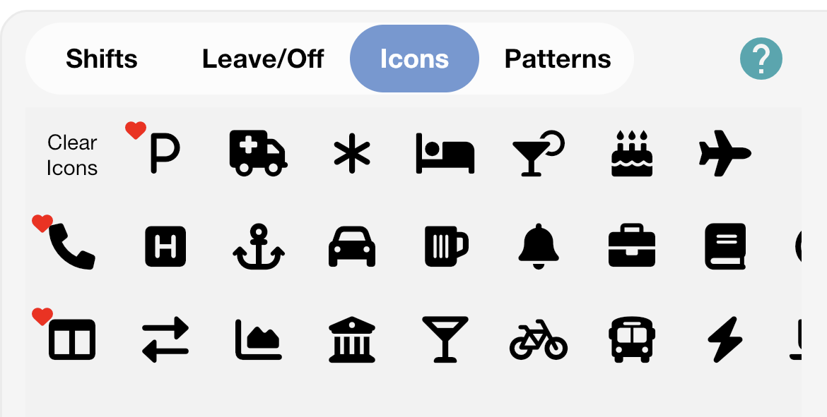 App: Using Icons - MyShiftPlanner
