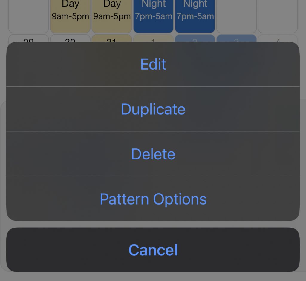 App: Adding and Managing Patterns - MyShiftPlanner